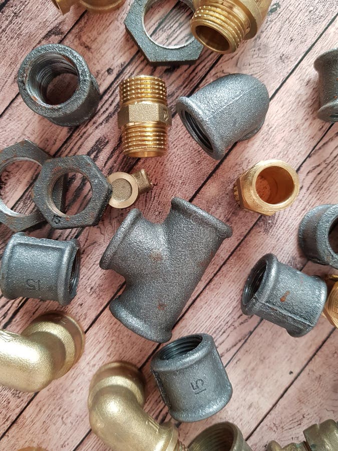 Plumbing Fittings for Water Pipe Installation Stock Photo - Image of ...