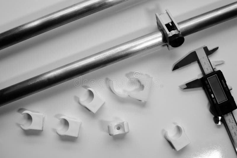 Plumbing Parts Arranged on Bench Stock Photo - Image of improvement ...