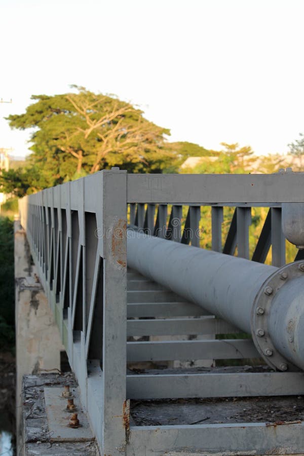 Plumbing Pipe on Pipe-bridge Stock Photo - Image of pipe ...