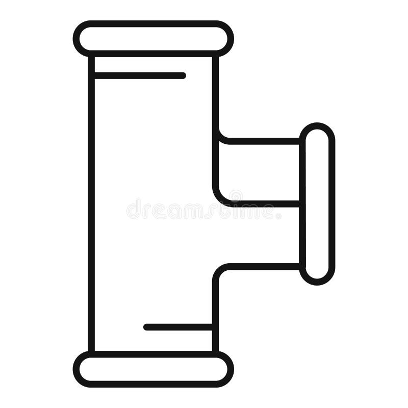 Plumbing Pipe Connecting Element with Side Connection Icon Vector ...