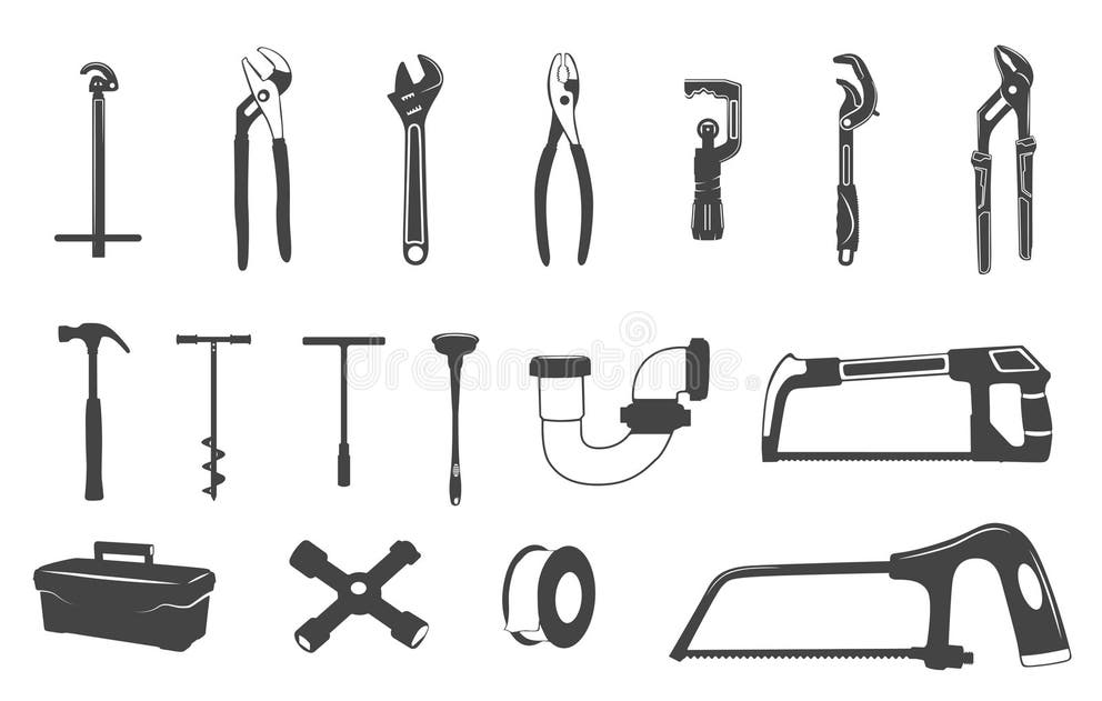 Plumbing Tools Vector, Plumbing Tools Silhouette, Plumbing Tools ...