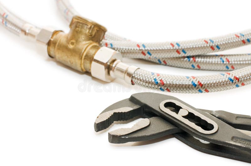 Plumbing Tube in a Metal Sheath Stock Photo - Image of cable, metal ...