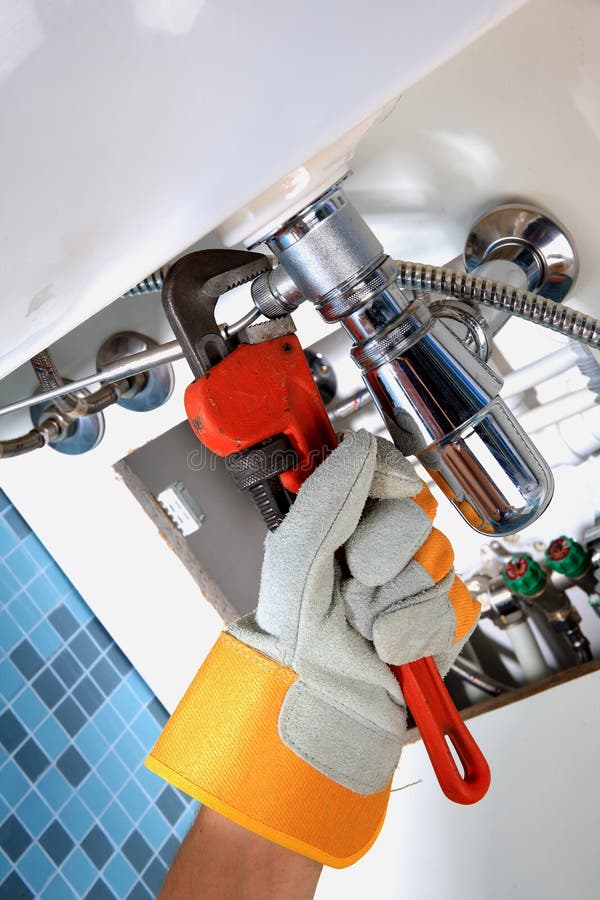 Plumbing Work and Sanitary Engineering Stock Image - Image of plumber ...