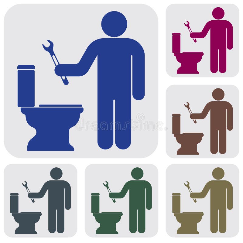 Plumbing work symbol icon stock vector. Illustration of hygienic ...