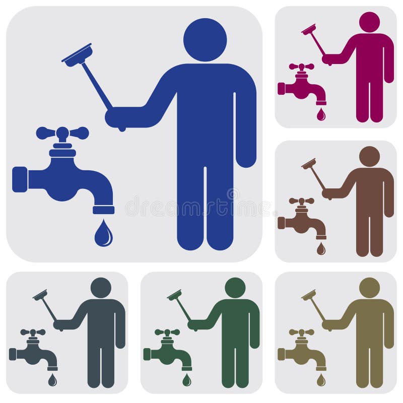 Plumbing work symbol icon stock vector. Illustration of lavatory ...