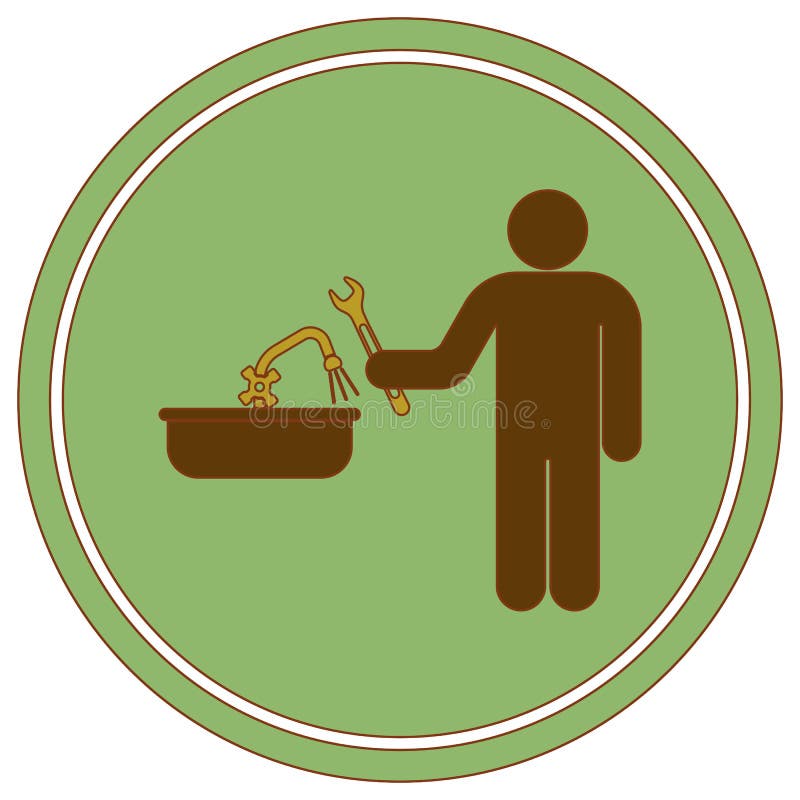 Plumbing work symbol icon stock vector. Illustration of water - 123622862