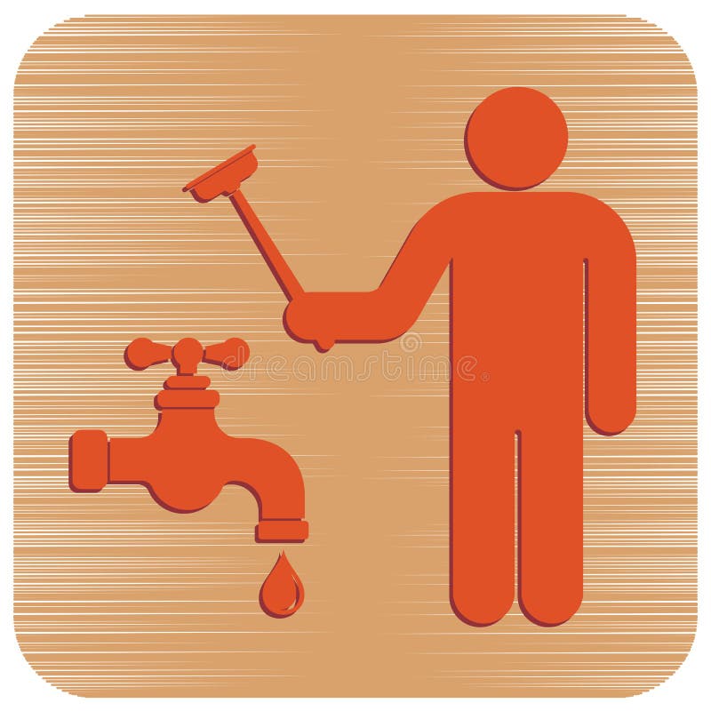 Plumbing work symbol icon stock vector. Illustration of bathroom ...