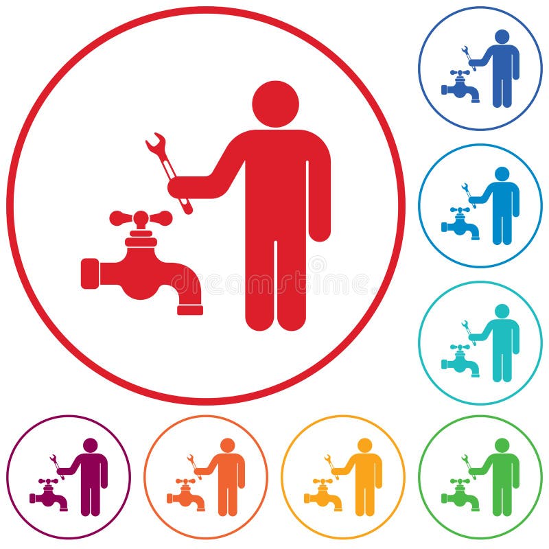 Plumbing work symbol icon stock vector. Illustration of faucet - 133702877
