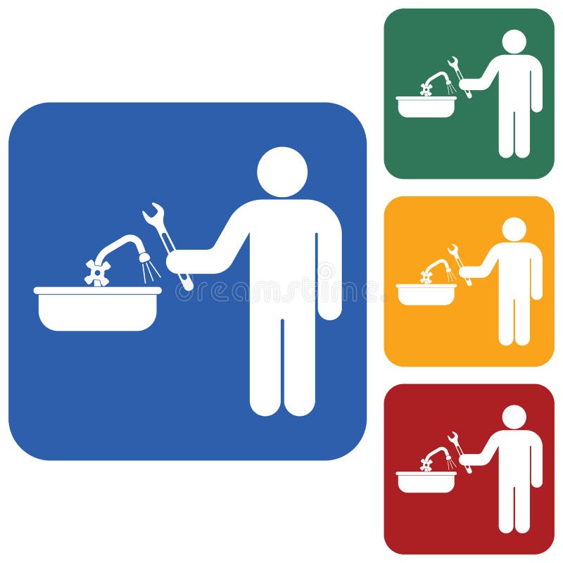 Plumbing work symbol icon stock vector. Illustration of silhouette ...