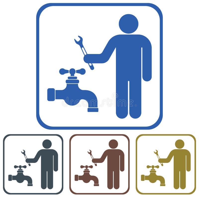 Plumbing work symbol icon stock vector. Illustration of plumbing - 99989862