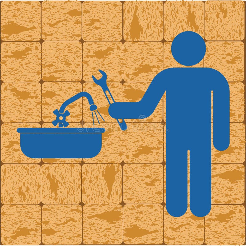 Plumbing work symbol icon stock vector. Illustration of service - 137258334