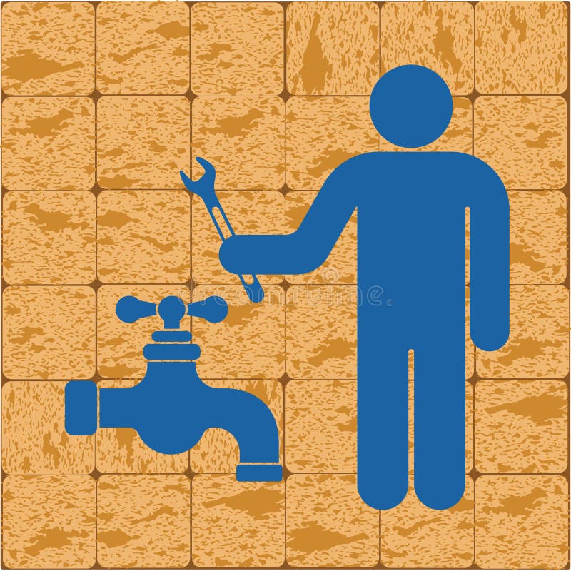 Plumbing work symbol icon stock vector. Illustration of grip - 137258372