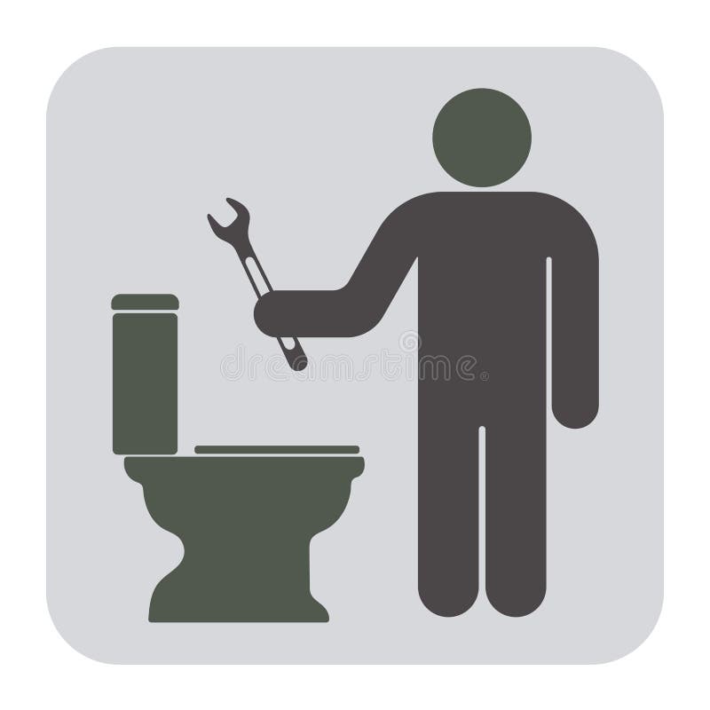 Plumbing work symbol icon stock vector. Illustration of silhouette ...