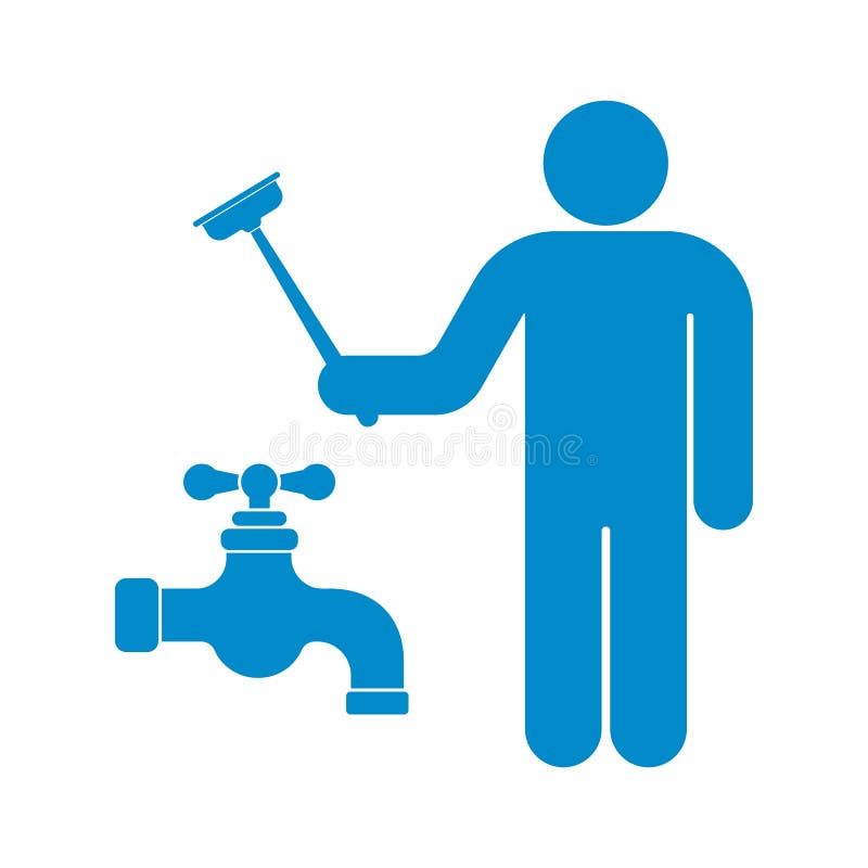 Plumbing work symbol icon stock vector. Illustration of helper - 96068869