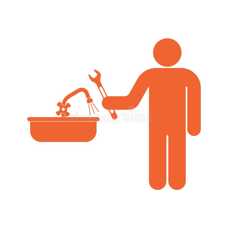 Plumbing work symbol icon stock illustration. Illustration of accessory ...