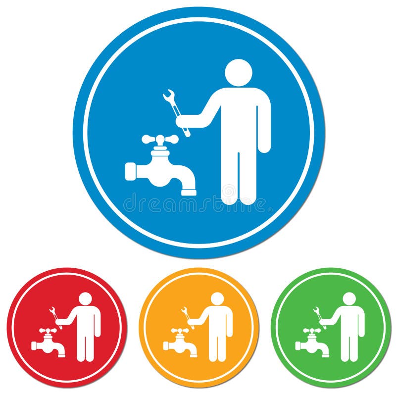 Plumbing work symbol icon stock vector. Illustration of force - 97954410
