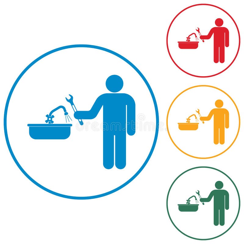 Plumbing work symbol icon stock vector. Illustration of ball - 98422089