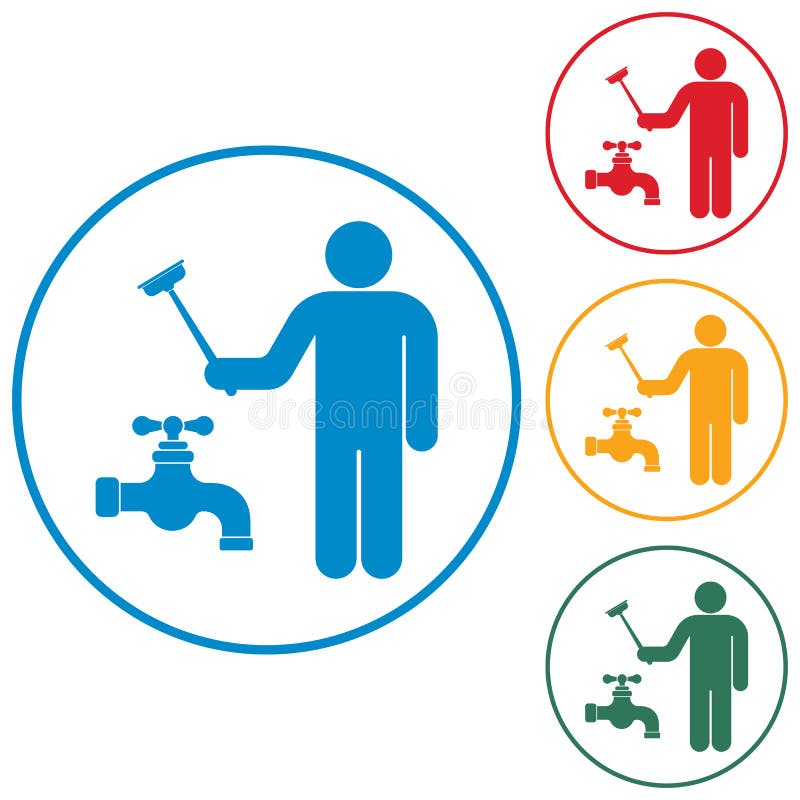 Plumbing work symbol icon stock vector. Illustration of globe - 98422166