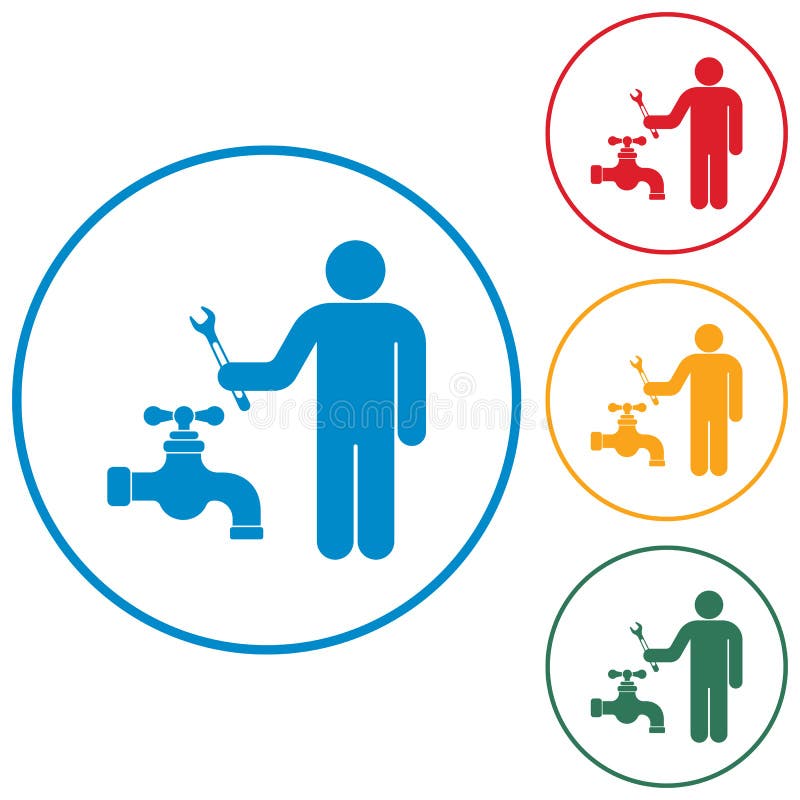Plumbing work symbol icon stock vector. Illustration of service - 96069007