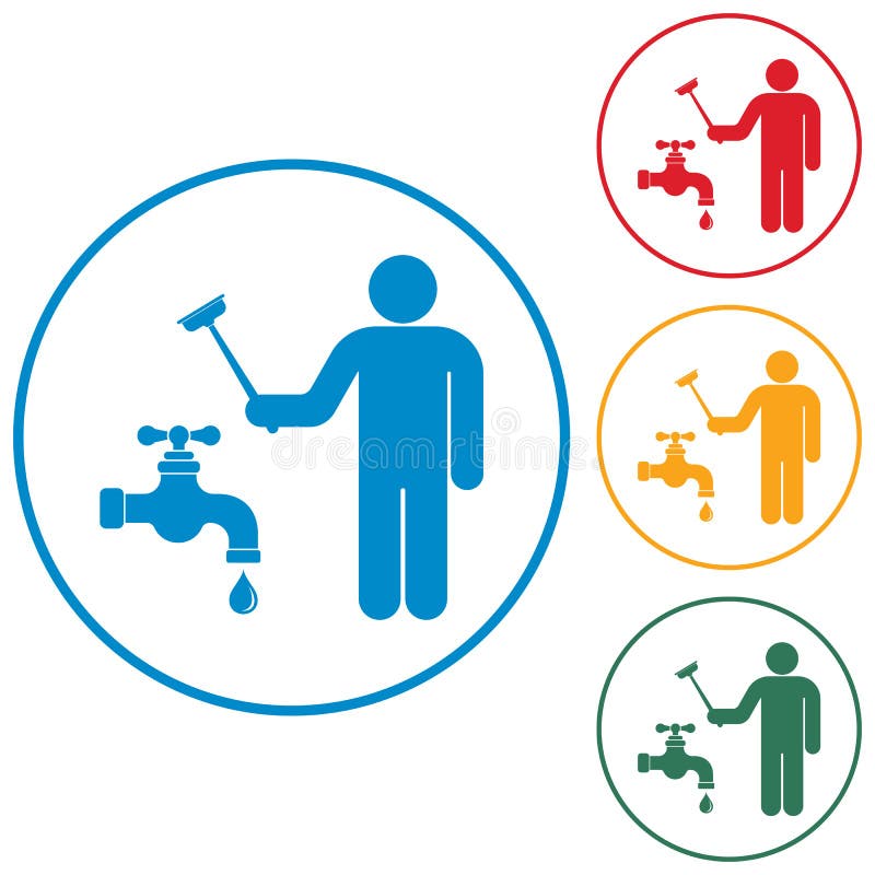 Plumbing work symbol icon stock vector. Illustration of silhouette ...