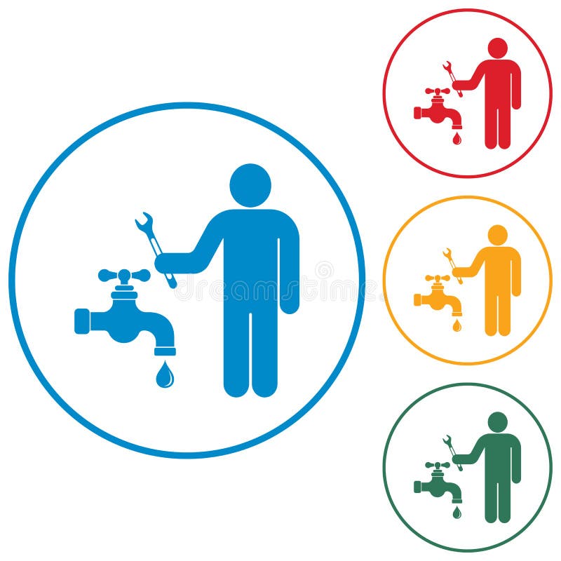 Plumbing work symbol icon stock vector. Illustration of ball - 98422543