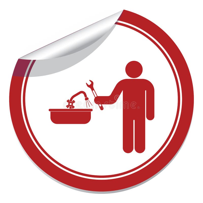 Plumbing work symbol icon stock vector. Illustration of service - 103920051