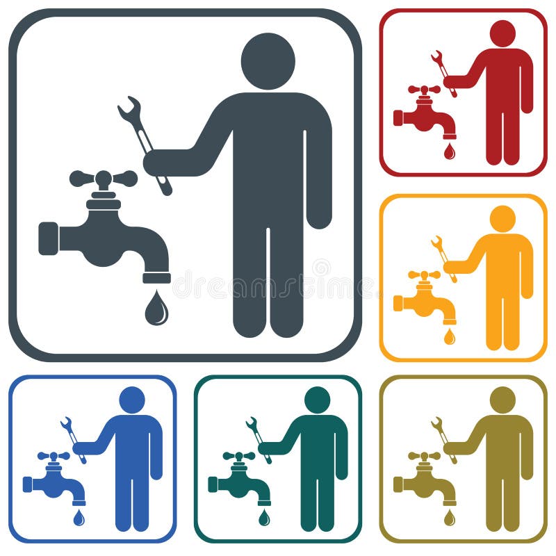 Plumbing work symbol icon stock vector. Illustration of plunger - 113133396