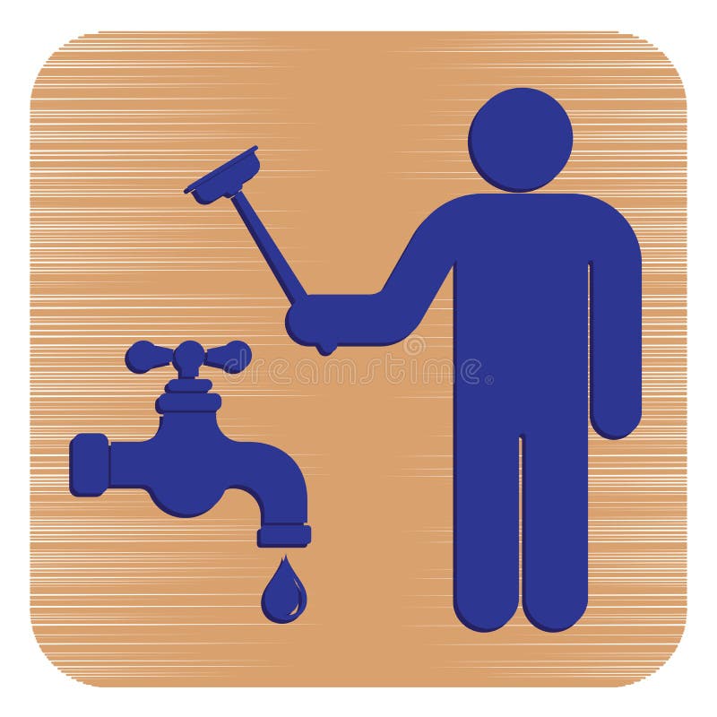 Plumbing work symbol icon stock vector. Illustration of plumber - 114196459
