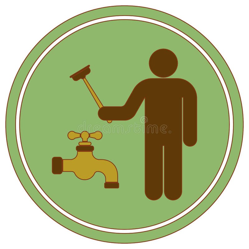 Plumbing work symbol icon stock vector. Illustration of icon - 123622728