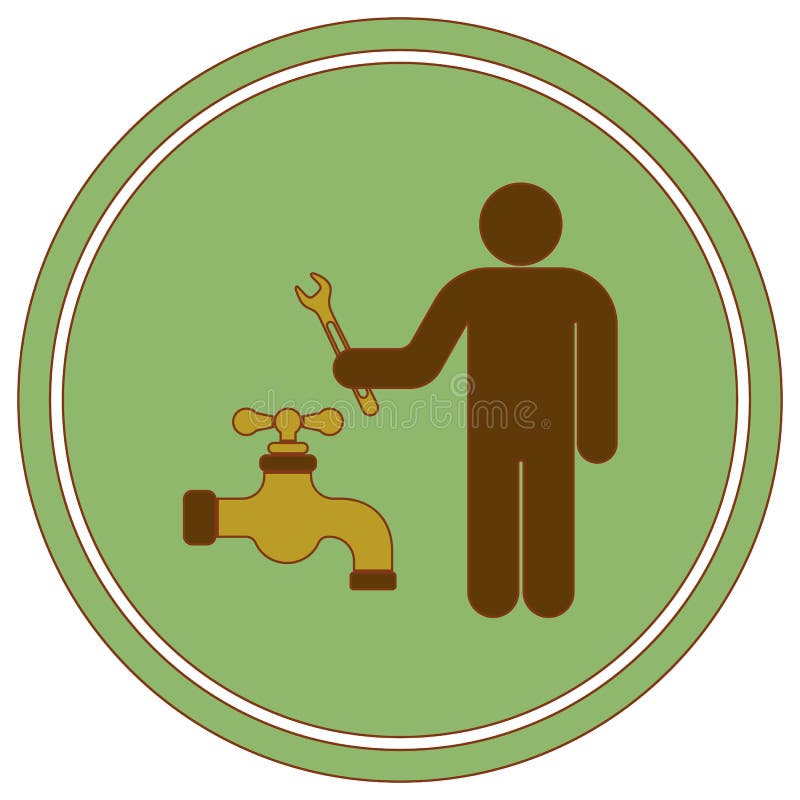 Plumbing work symbol icon stock vector. Illustration of business ...