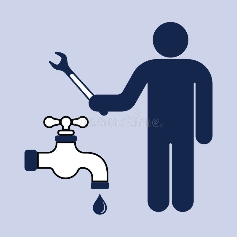 Plumbing work symbol icon stock vector. Illustration of plumbing ...