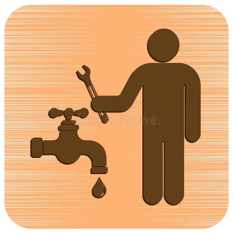 Plumbing work symbol icon stock vector. Illustration of service - 96069007