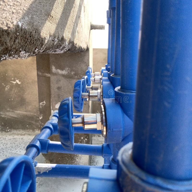 Plumbing Work Water Blue Pipe Stock Image - Image of work, water: 272084095