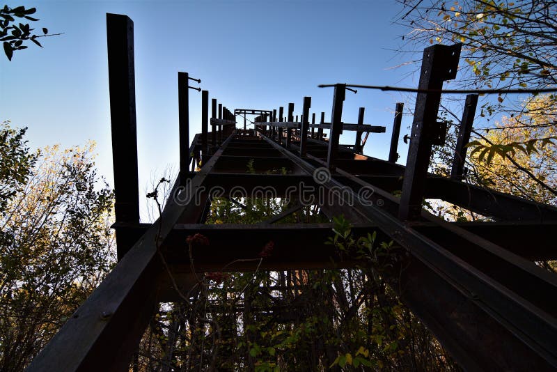 Plummer Iron Mine Headframe Structure in Pence Wi Stock Image - Image ...