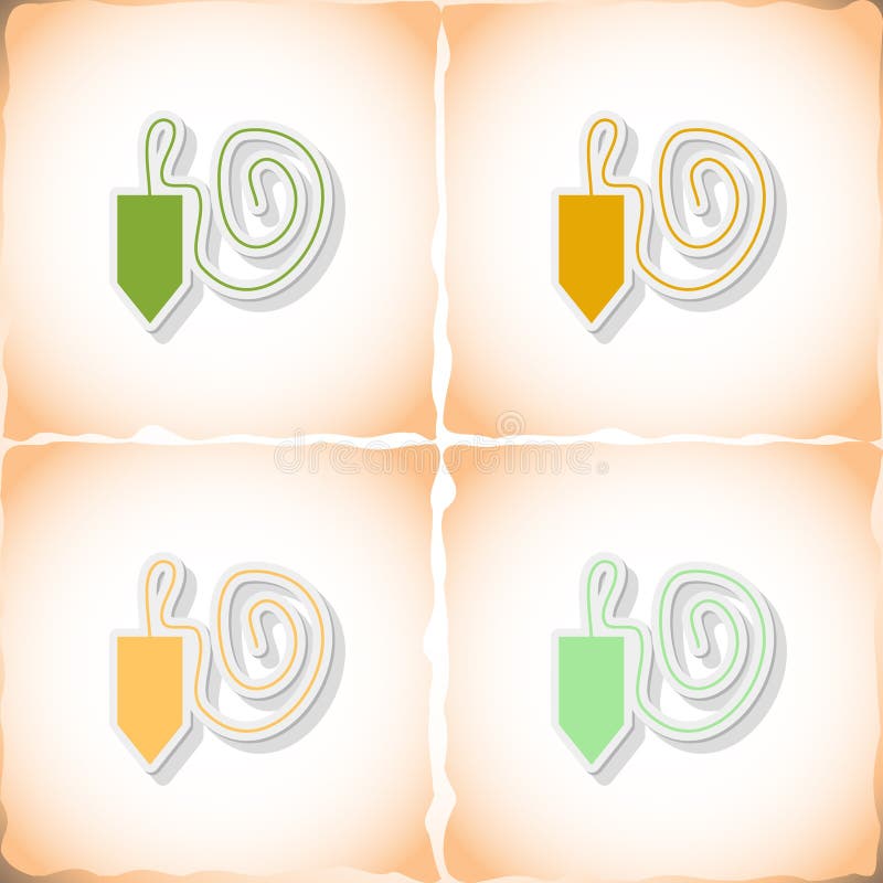 Plummet. Flat Sticker with Shadow on Old Paper Stock Vector ...