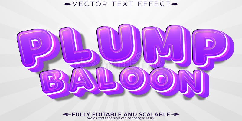 Plump Baloon Text Effect, Editable Comic and Funny Text Style Stock ...