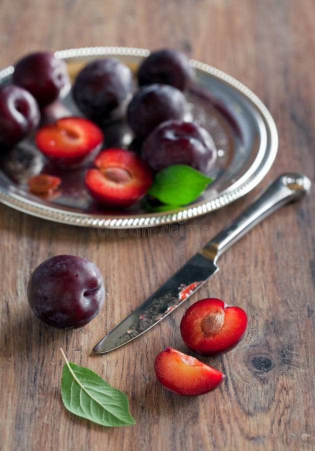 Plums stock image. Image of fruits, purple, sweet, vegetarian - 23214277