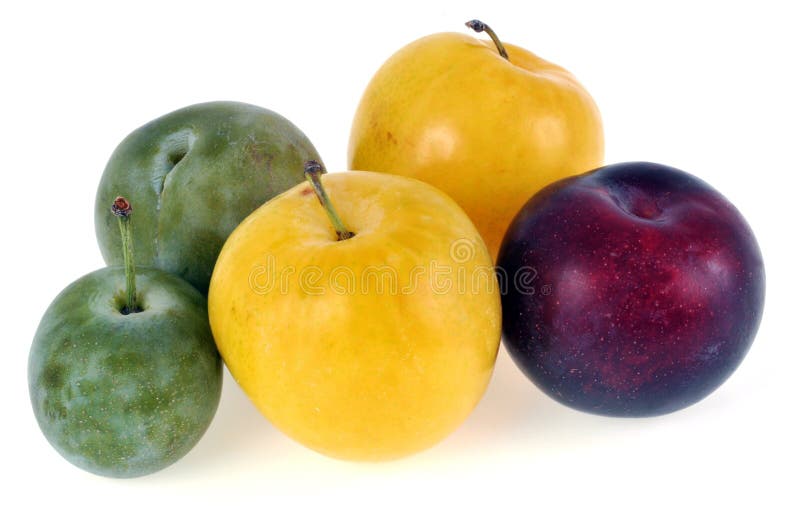 Different colors plums stock image. Image of fruit, knife - 30583627