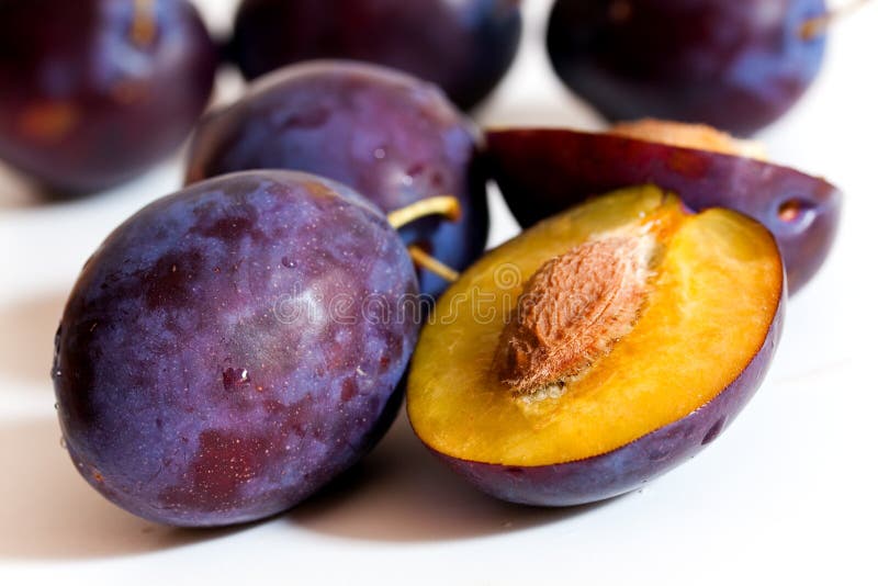 Plums ,isolated on the White Background Stock Photo - Image of plum ...
