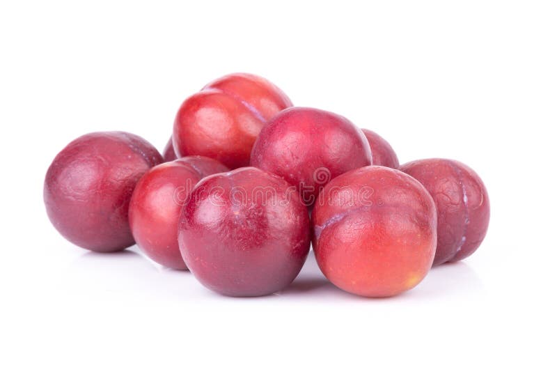 Plums Isolated on White Background Stock Image - Image of healthy ...
