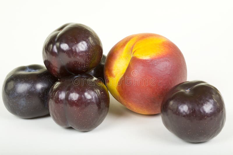 Plums and Peach stock image. Image of macro, food, ripe - 10445239