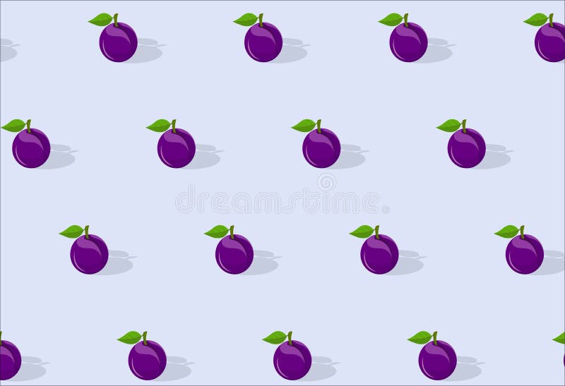 Plums with Shadow on Light Background Seamless Texture Stock Vector ...