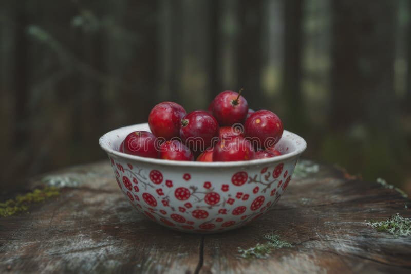 Plums on Tree Stump stock photo. Image of life, garden - 374195136