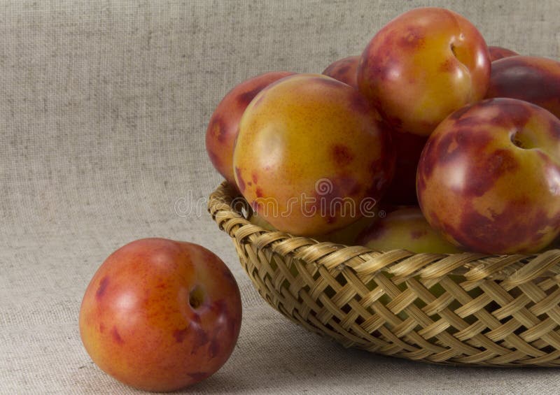 Plums Wickerwork Oval Shape Stock Photos - Free & Royalty-Free Stock ...