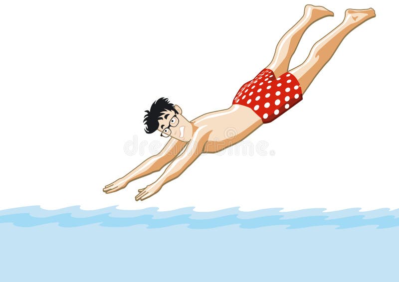 Plunge into cold water stock vector. Illustration of bounce - 24020836