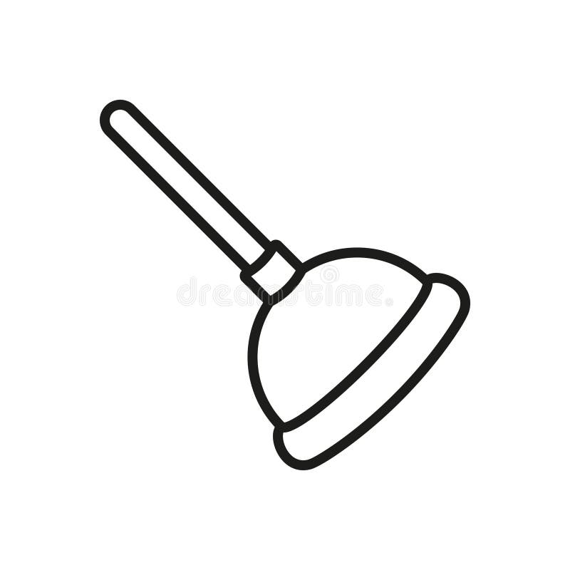 Plunger Bathroom Icon Vector Basic Design Simple and Modern Stock Vector - Illustration of pipe ...