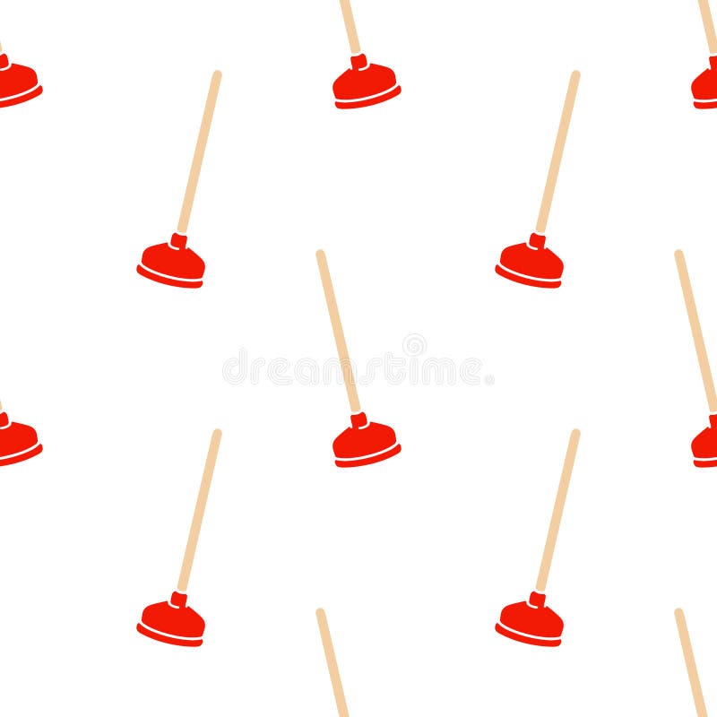 Plunger Cartoon Seamless Pattern, Vector. Stock Vector - Illustration ...
