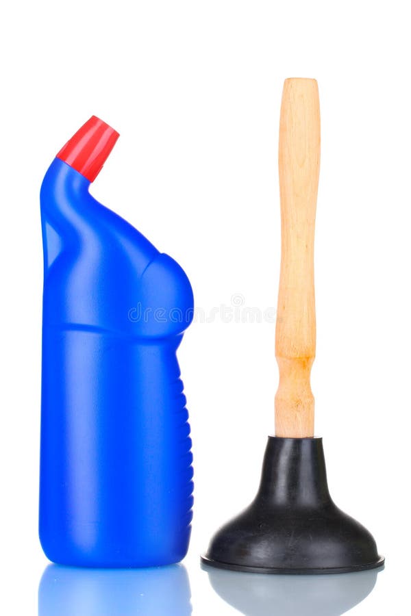 Plunger and Detergent Bottle Stock Photo - Image of chore, wooden: 20874700