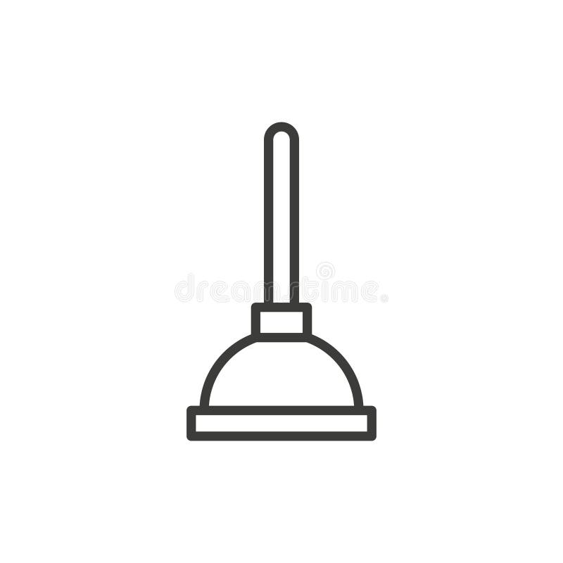 Plunger Icon Simple Outline Vector Logo Stock Vector - Illustration of ...