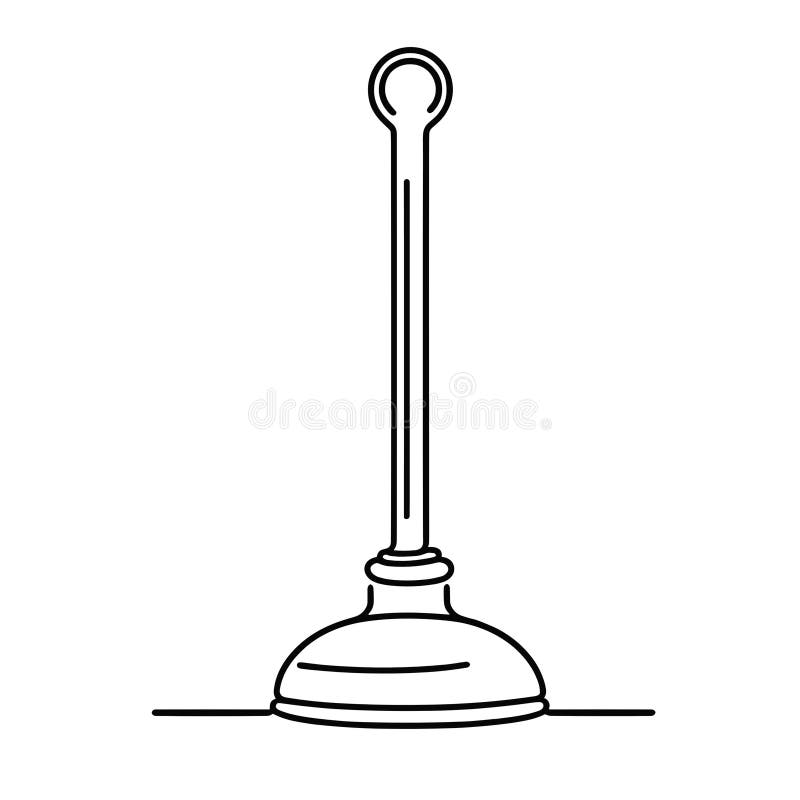 A Plunger is Shown in a Black and White Drawing Stock Image ...